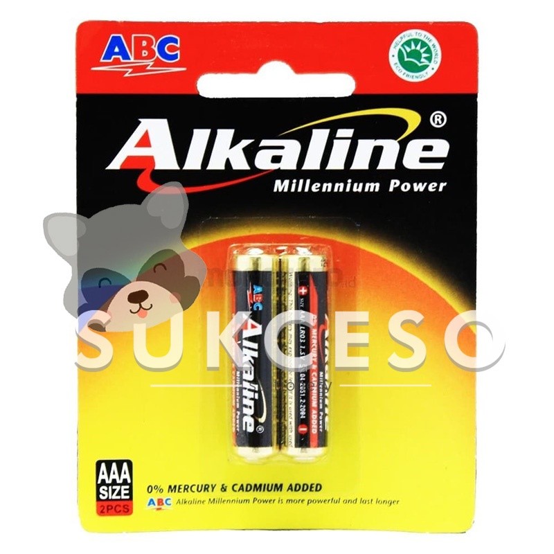 Jual ABC Alkaline Batu Baterai AAA 1 set isi 2 | Shopee Indonesia