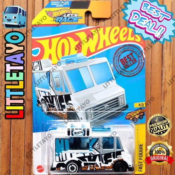 Jual Hot Wheels Quick Bite Ice Cream Truck Putih Orange Biru Mobil Van Fast Food Truck Camper ...