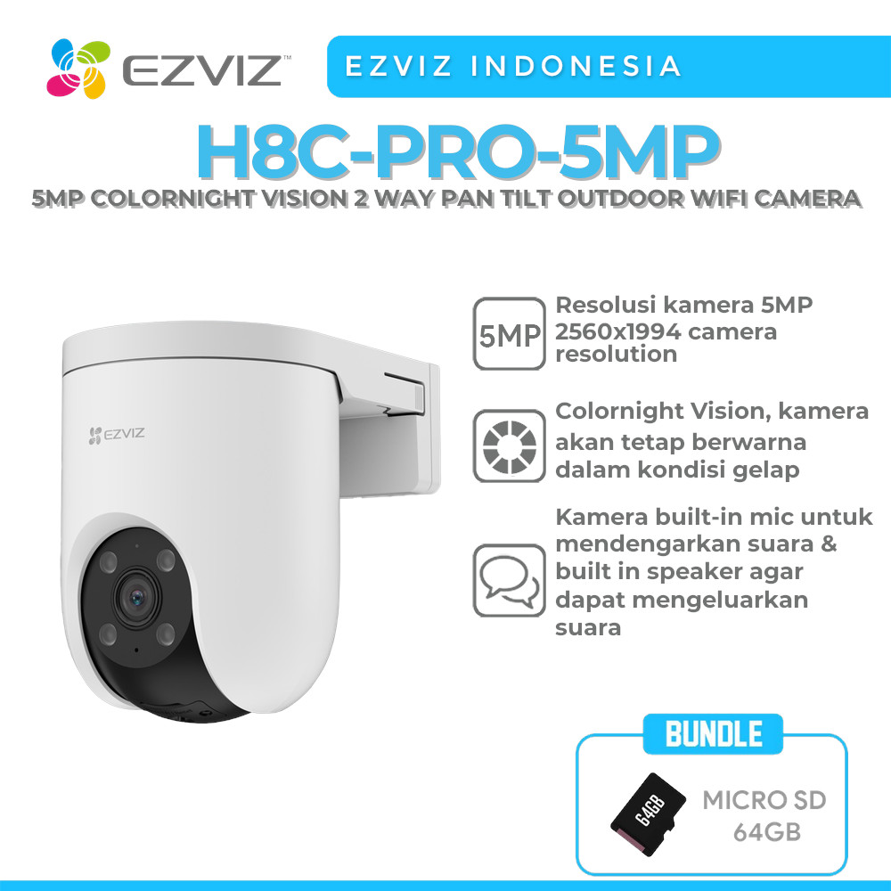 Jual EZVIZ H8C-PRO-5MP 5MP COLORNIGHT VISION 2 WAY PAN TILT OUTDOOR ...