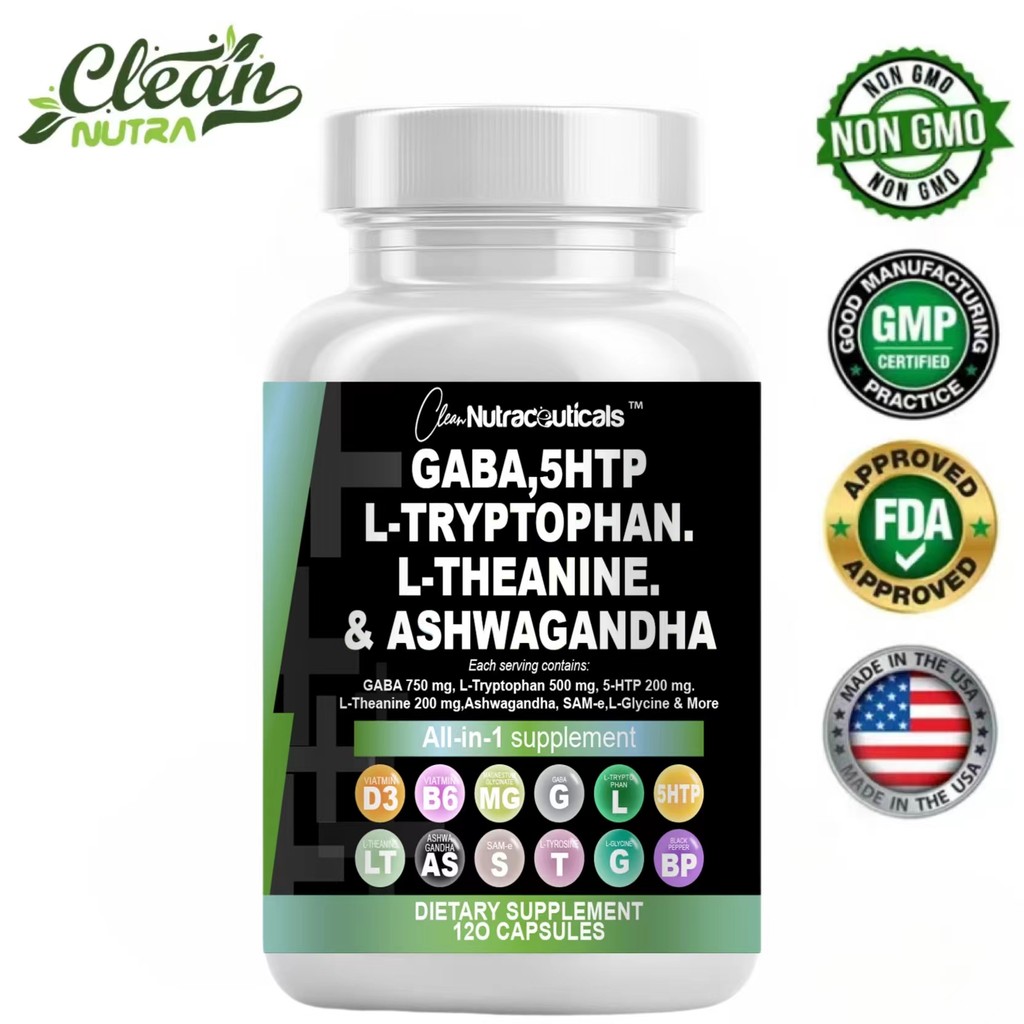 Jual All in 1 Brain Functions Supplement GABA Supplements with L-Theanine Ashwagandha L ...