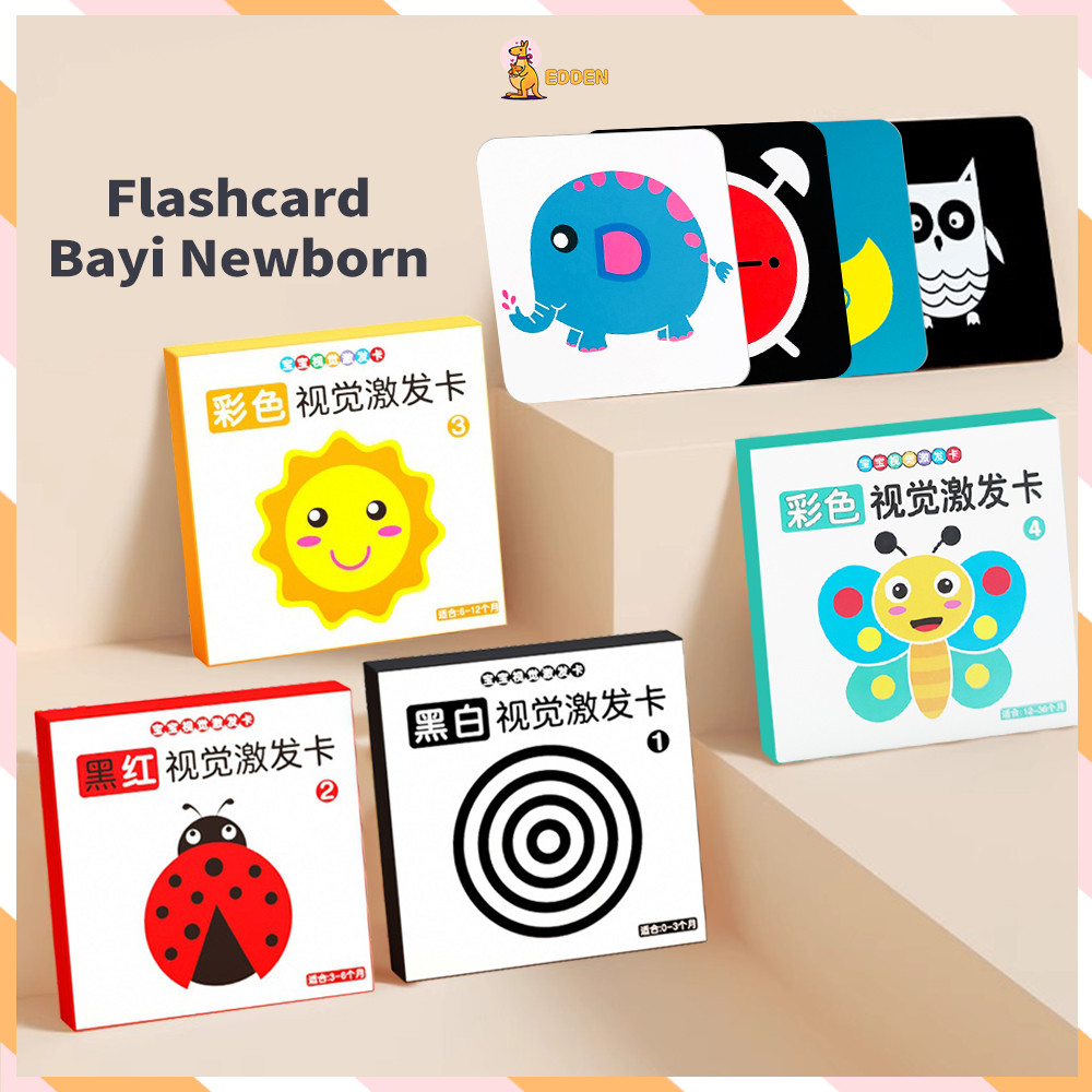 Jual Edden Flashcard Bayi Mainan Edukasi Anak Visual Bayi Montessori ...