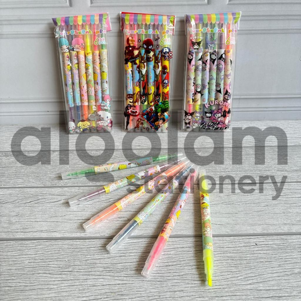 Jual SATU SET ( 6 WARNA ) Stabilo Karakter Lucu Fancy E-892 | Shopee ...