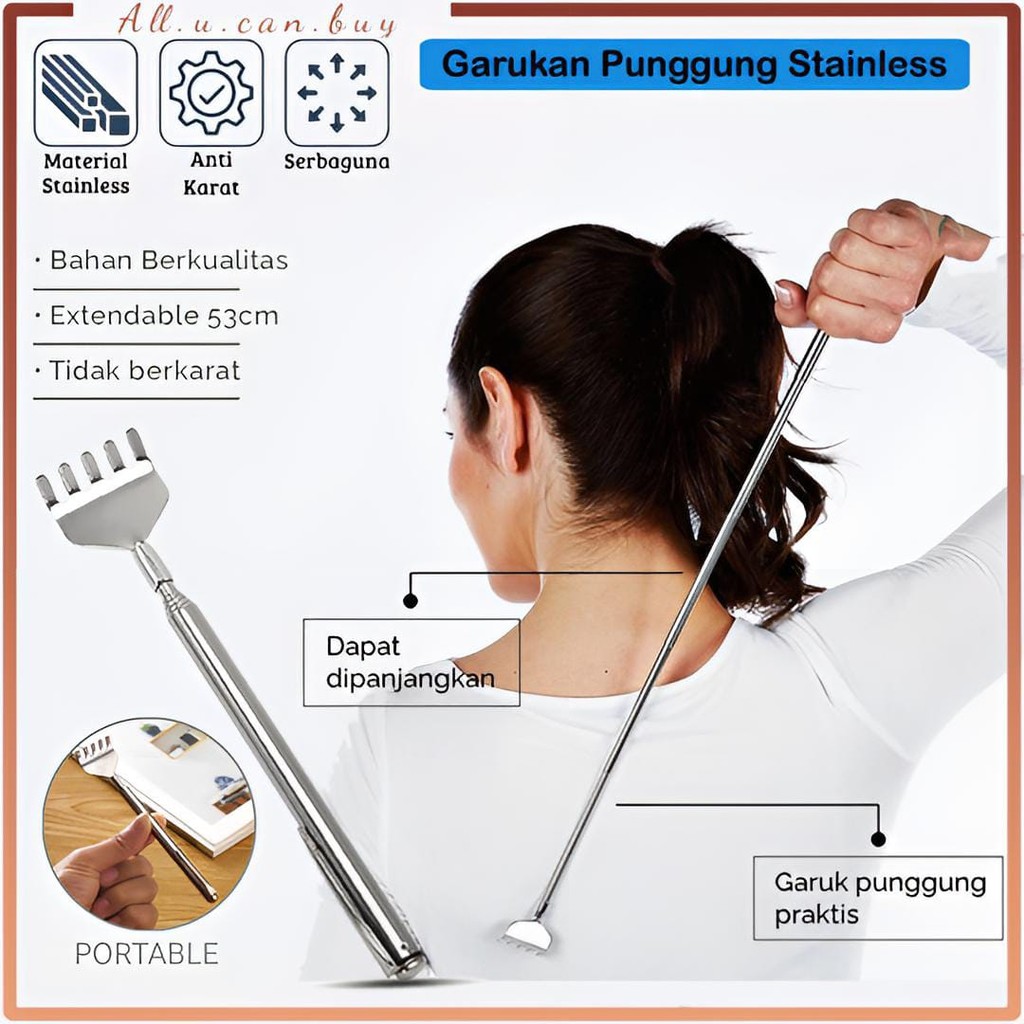 Jual Alat Garuk Punggung Stainless Model Pulpen Telescopic Portable ...