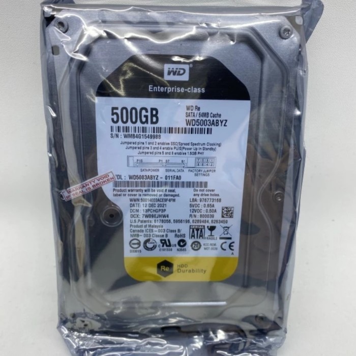 Jual HDD/HARDISK 500GB WD BLACK RE 3,5 SATA FOR KOMPUTER | Shopee Indonesia
