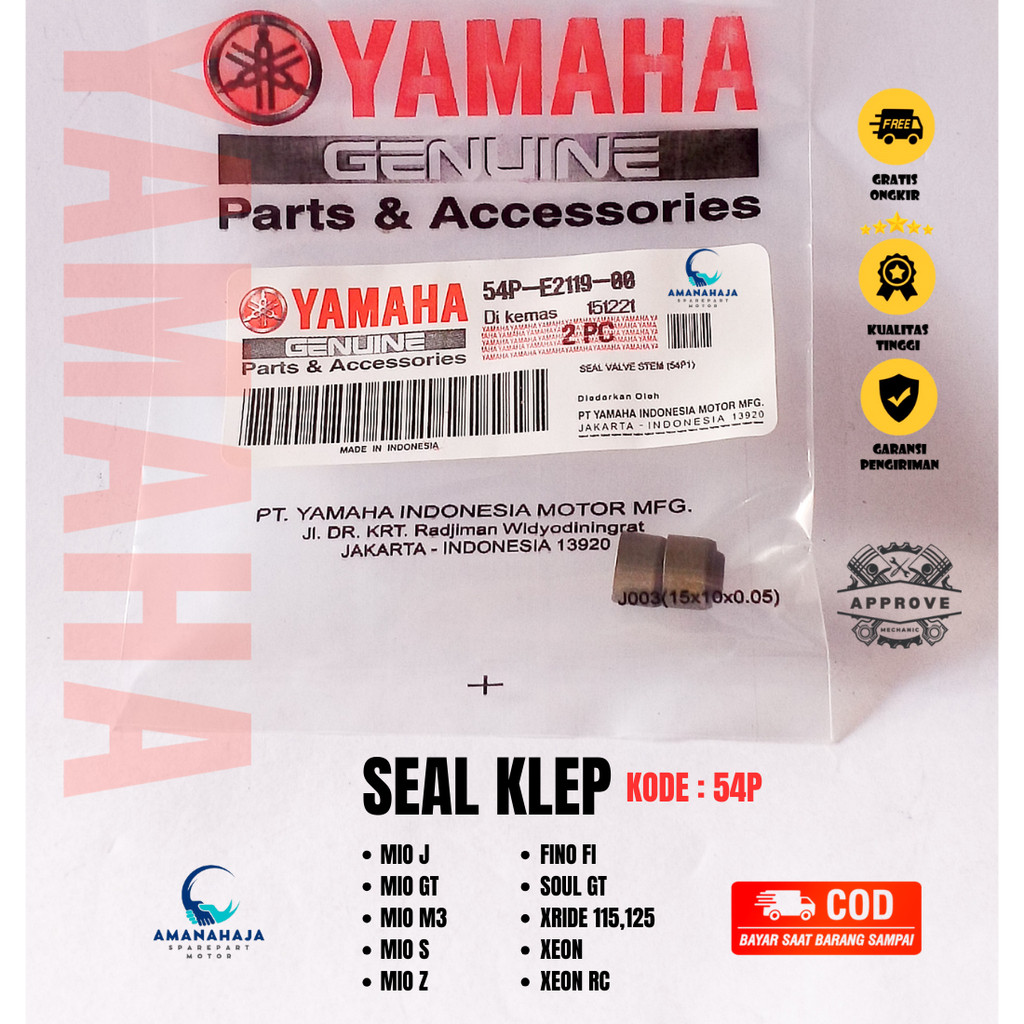 Jual ( GARANSI ) ORI SEAL KLEP MOTOR MIO J / MIO M3 (54P) | SEAL VALVE STEM | SPAREPART ORIGINAL ...