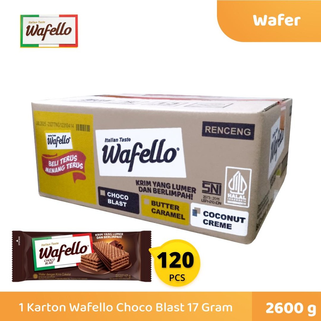 Jual 1 Karton Wafello Choco Blast 17 Gram | Shopee Indonesia