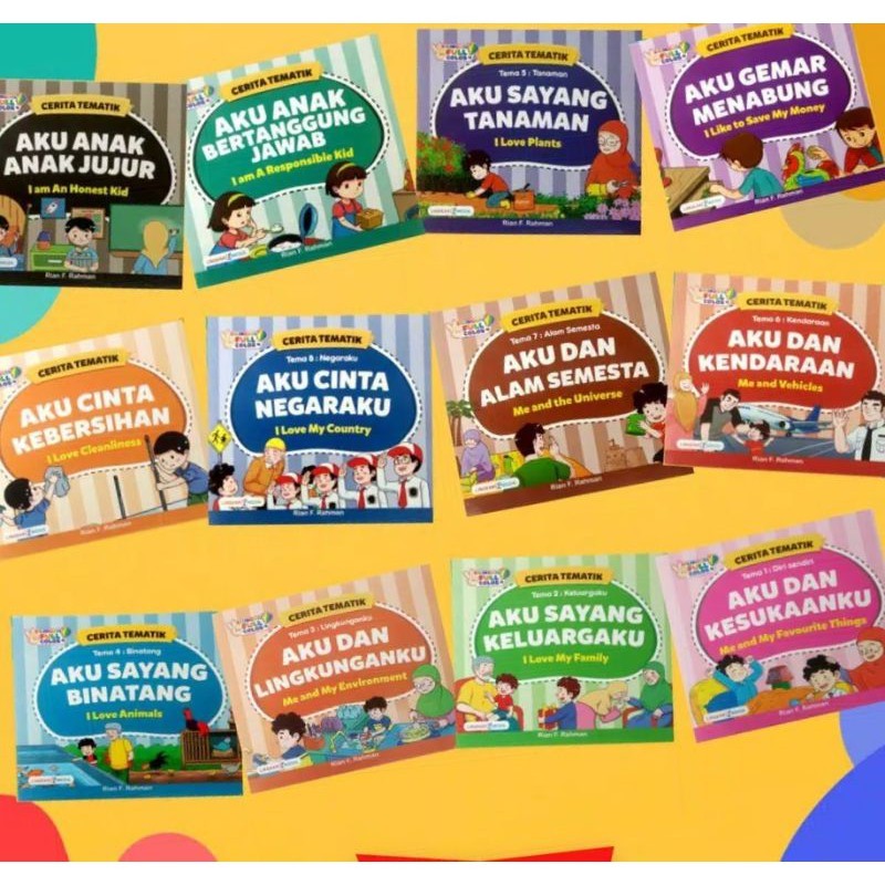 Jual Buku cerita anak Tematik edukasi bilingual full warna bahasa Indonesia dan bahasa inggris ...