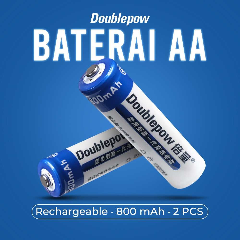 Jual Doublepow Baterai Rechargeable AA Ni-MH 1.2V 800mAh 2 PCS | Shopee Indonesia