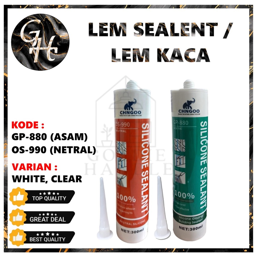 Jual Lem Sealant Kaca Silicone Acetic Neutral Silent White Black,White ...