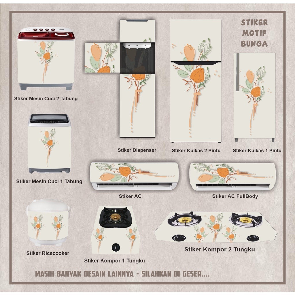 Jual Stiker kulkas kompor mesin cuci 1&2 pintu tabung mata Rice Cooker ...