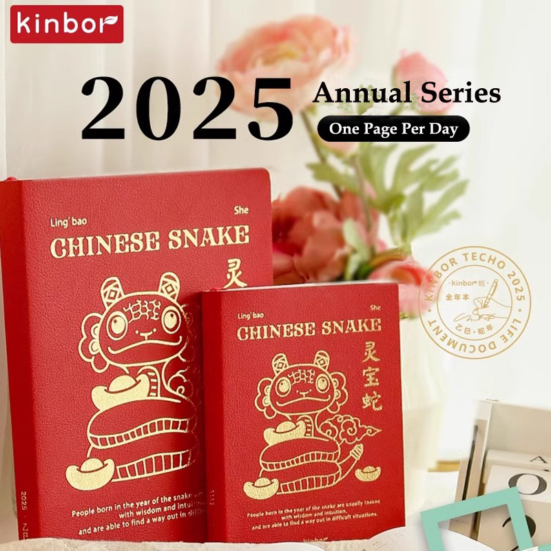 Jual Kinbor 2025 Whole Year A6 A5 Journal Notebook Yearly Week Planner ...