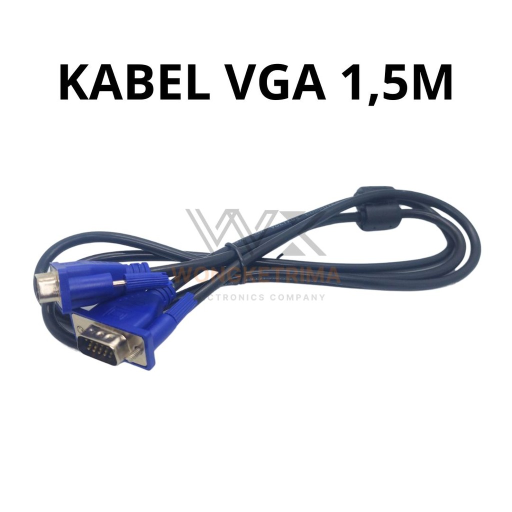 Jual KABEL VGA MALE TO MALE 1,5M KABEL MONITOR PC | Shopee Indonesia
