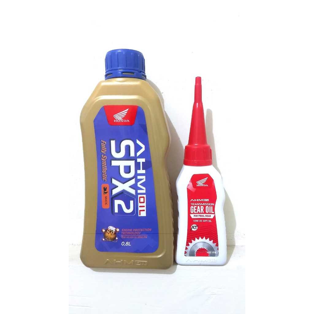 Jual Oli Mesin Motor Matic SPX2 Honda 0.8ml & Oli Gardan AHM 120ml Oli ...