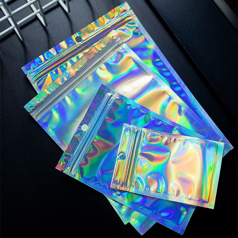 Jual 50PCS PER PACK KEMASAN PACKING POUCH HOLOGRAM ZIPLOCK NON STANDING ...