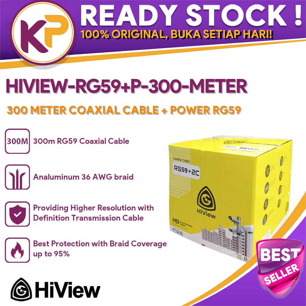 Jual HIVIEW HIVIEW-RG59+P-300-METER 300 METER COAXIAL CABLE + POWER ...