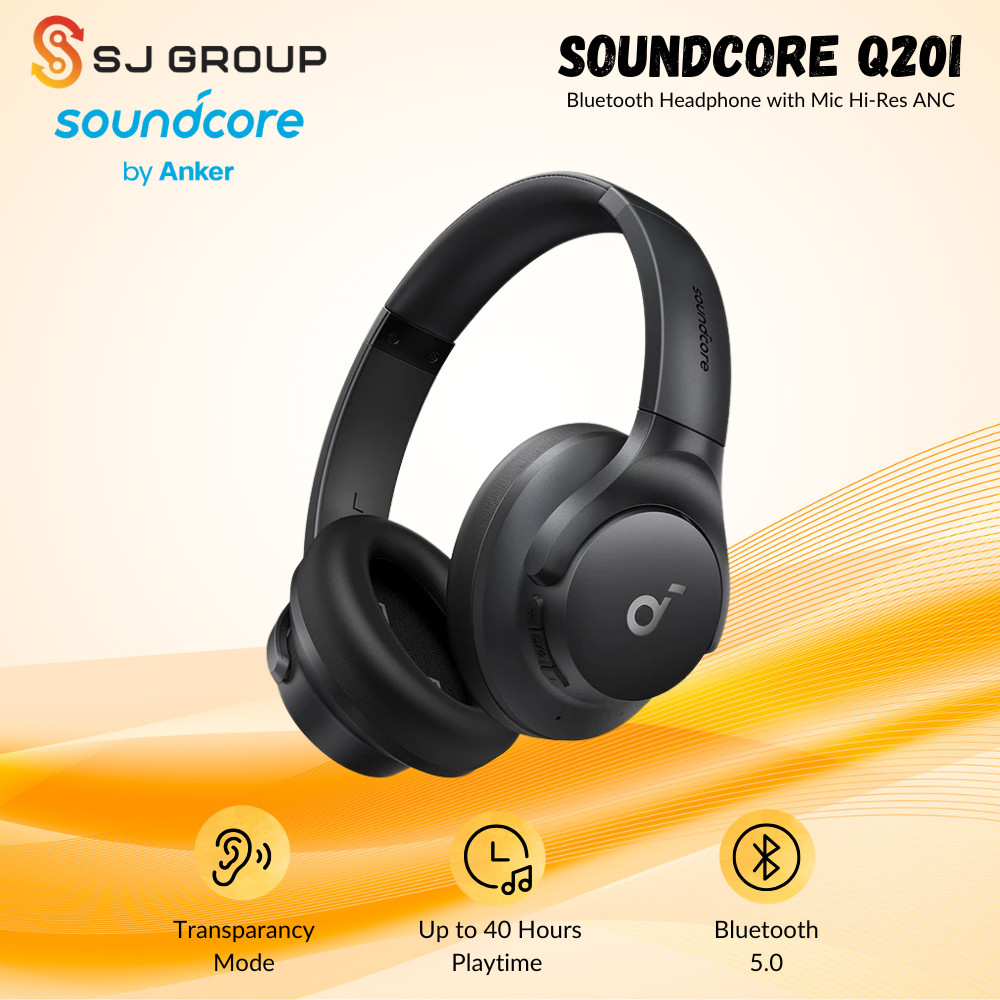 Jual Soundcore Q20i Bluetooth Headphones with Mic Hi-Res Hybrid ANC ...
