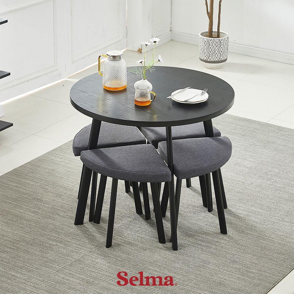 Jual Selma Miami Set Meja Makan 4 Kursi - Hitam Dining Table Set Meja ...