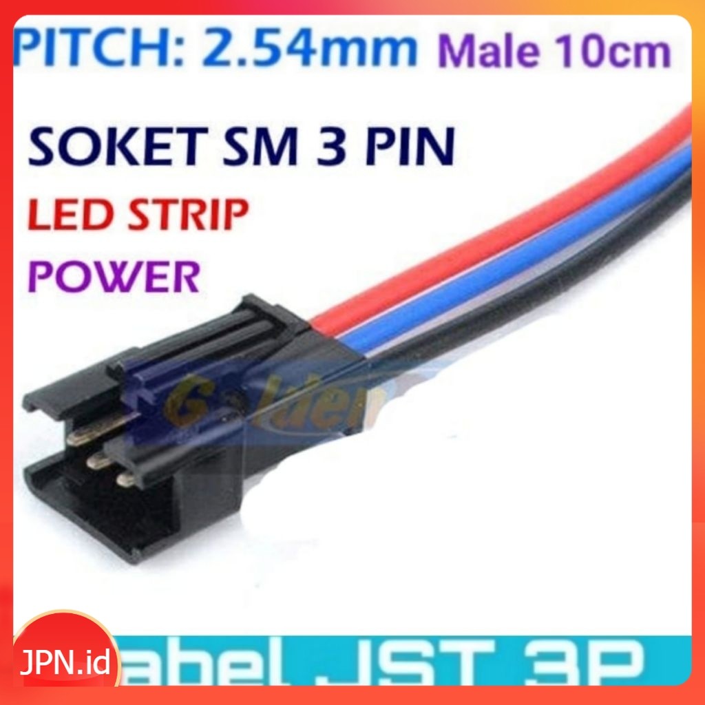 Jual Kabel Soket JST SM 3 Pin MALE Terminal RGB - JPN | Shopee Indonesia