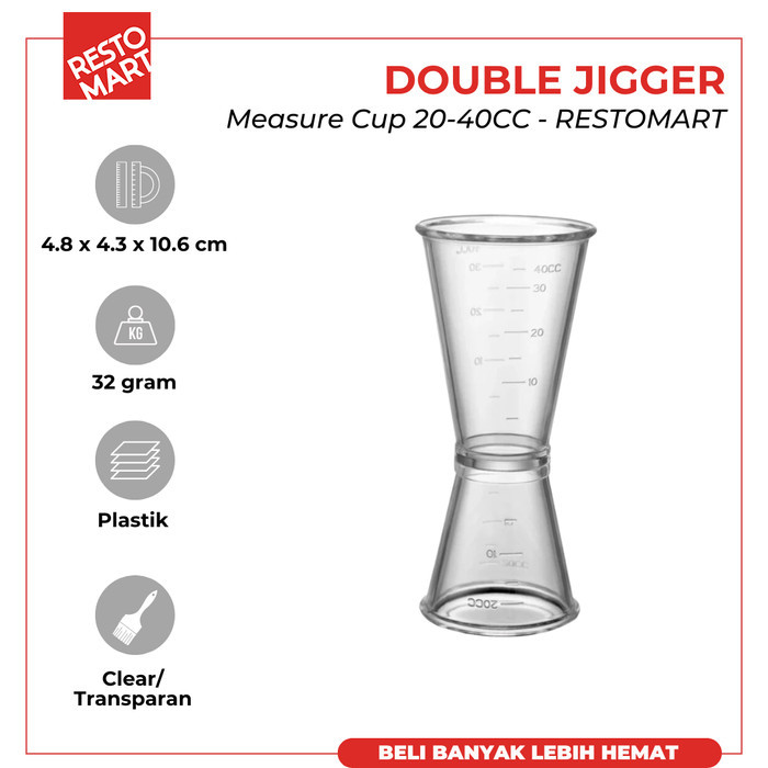 Jual Takaran Syrup / Gelas takar / Gelas Ukur / Jigger Kopi 20 - 40 cc ...