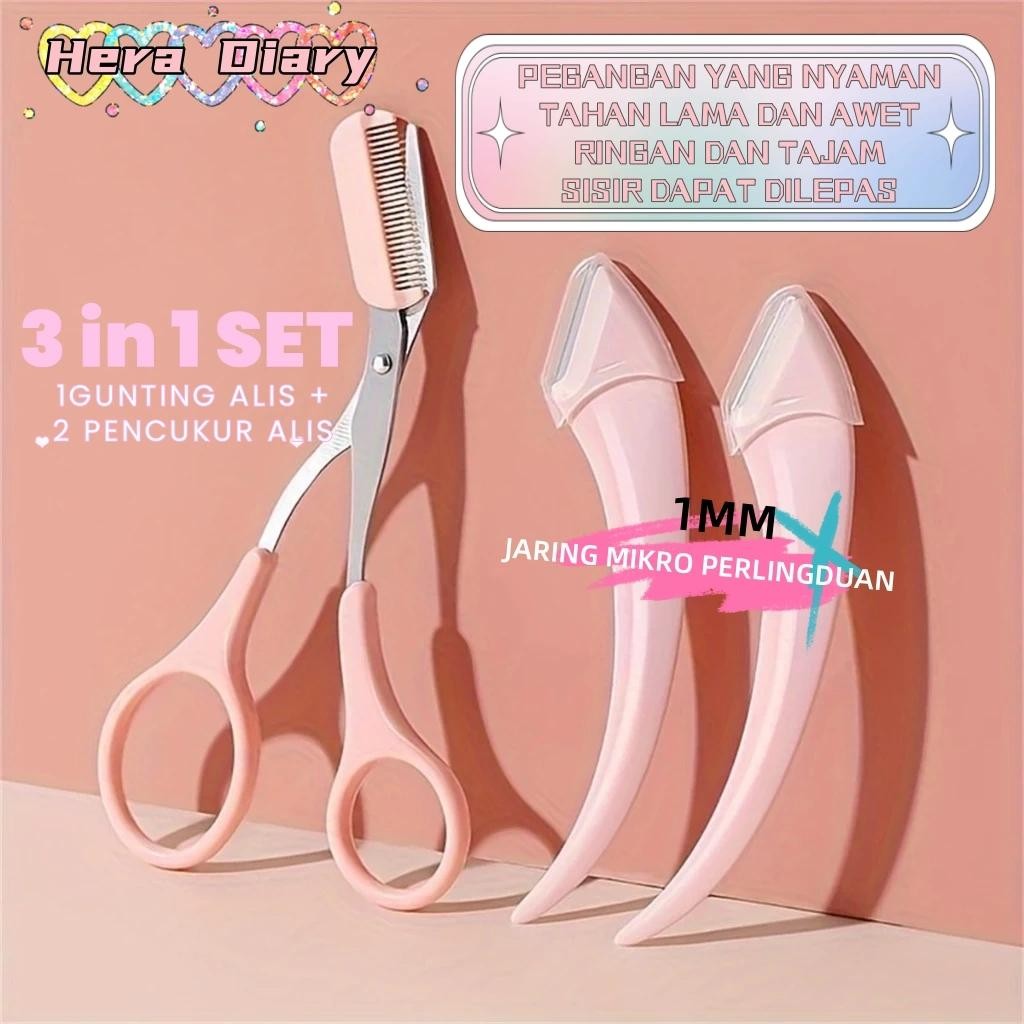 Jual Z03 HERA DIARY 3in1 Set Gunting Alis Dan Cukur Alis | Eyebrow ...