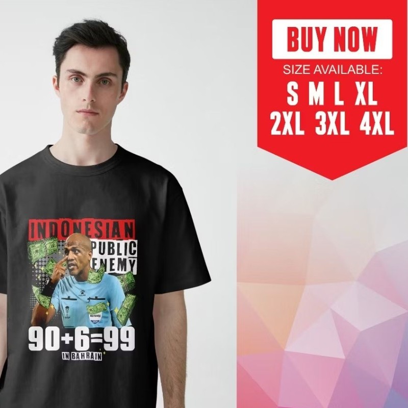 Jual KAOS 90+6=99 AHMED ALKAF SI BOTAK WASIT INDONESIA BAHRAIN ...
