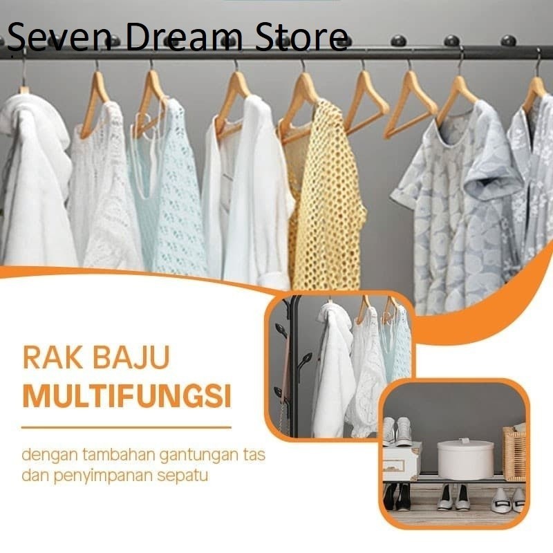 Jual Rak Jemuran Baju Pakaian Gantung Besi Rak Standing Single Clothes ...