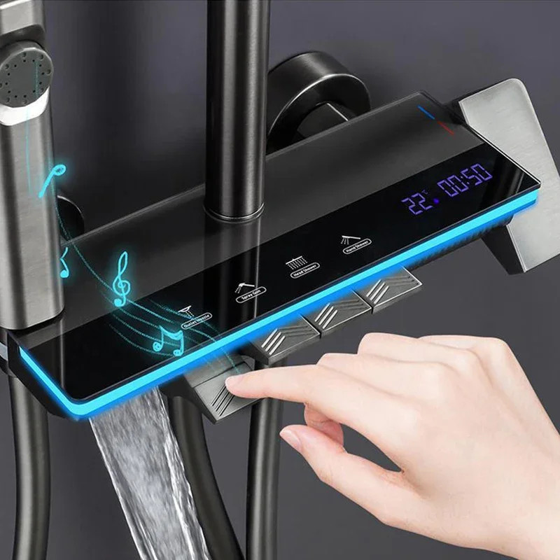 Jual Grey shower Set Four-Function Smart Digital Display Shower System ...