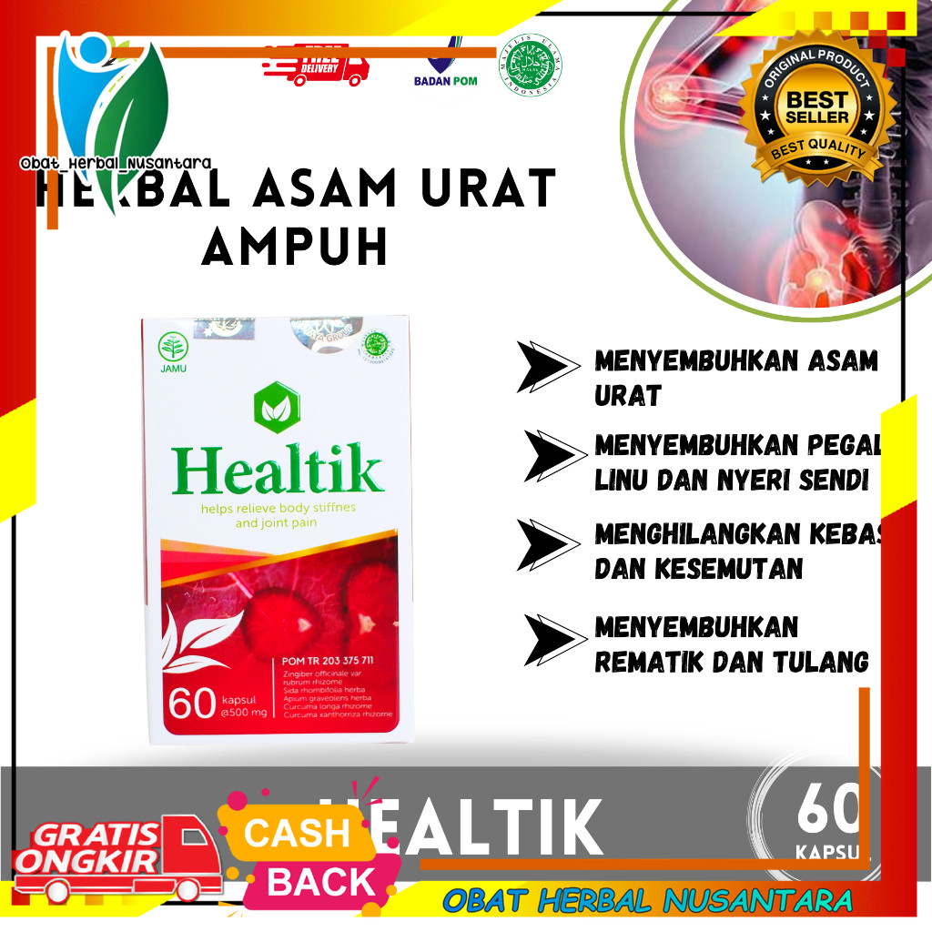 Jual HEALTIK Original Asli - Obat Rematik - Obat Asam Urat - obat nyeri ...