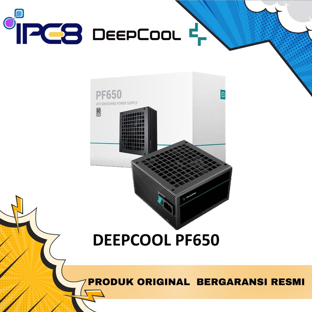 Jual DEEPCOOL PSU PF650 650W 80+ WHITE | POWER SUPPLY FLAT CABLE ...