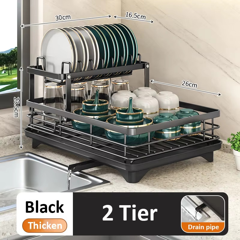 Jual Kitchen plate storage box with drainboard above sink countertop ...
