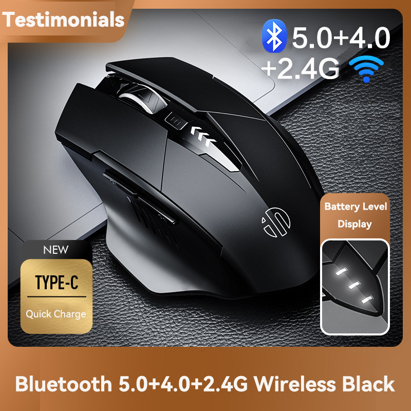 Jual Bluetooth Rechargeable Wireless Mouse 2.4G PM6 Wireless Mouse ...