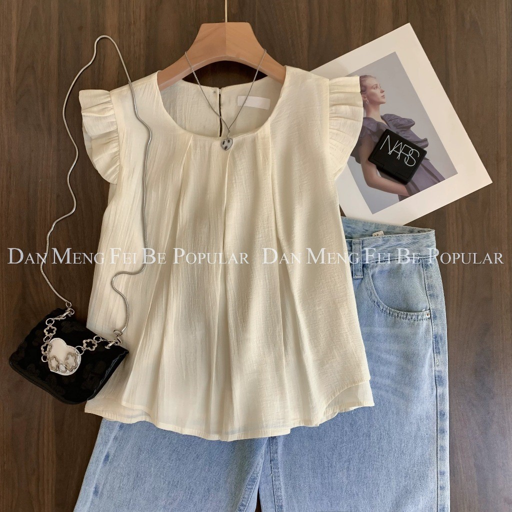 Jual Apricot kemeja Baju boneka/Lengan baju terbang kecil wanita ...