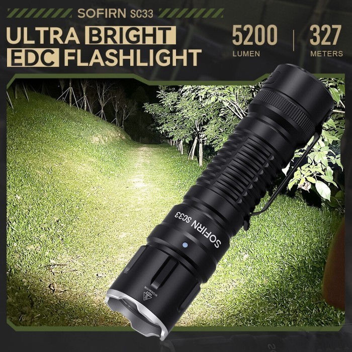 Jual SOFIRN SC33 SENTER LED CREE XHP70.3 5200 LUMENS EDC PORTABLE USB C ...