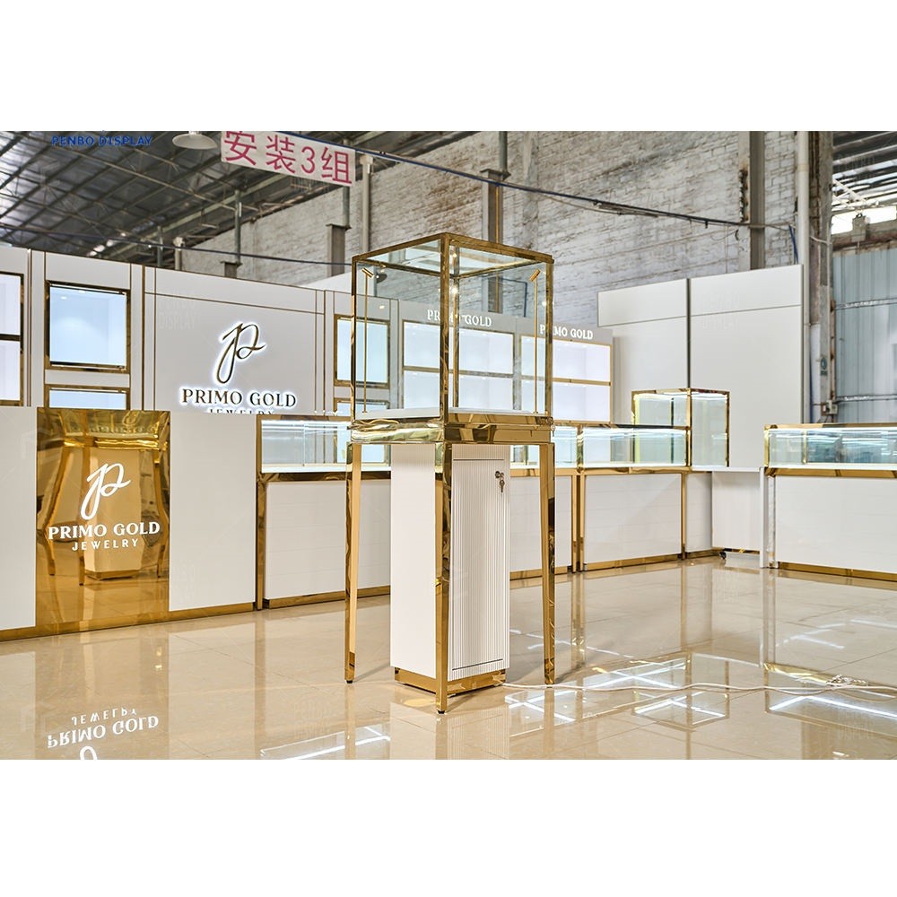 Jual Luxury Retail Jewelry Display Case Jewellery Store Display Cabinet ...