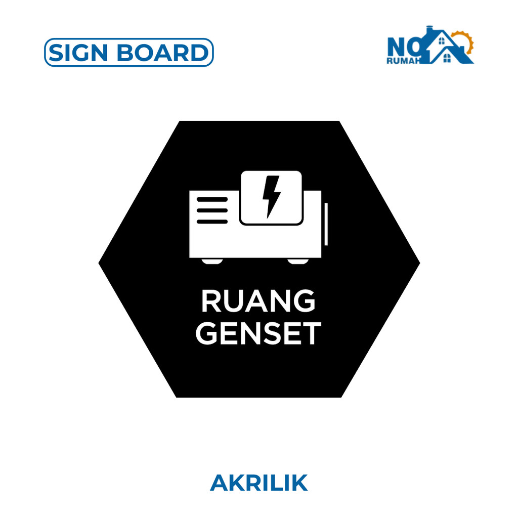 Jual Ruang Genset Signage Board Akrilik Tempel Dinding Papan Acrylic ...