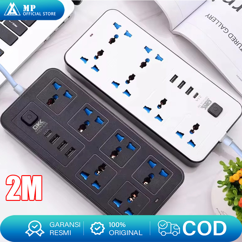 Jual 2M Soket Stop Kontak USB dengan Sakelar Independen dengan 3 Port USB Bercahaya dengan Kabel ...