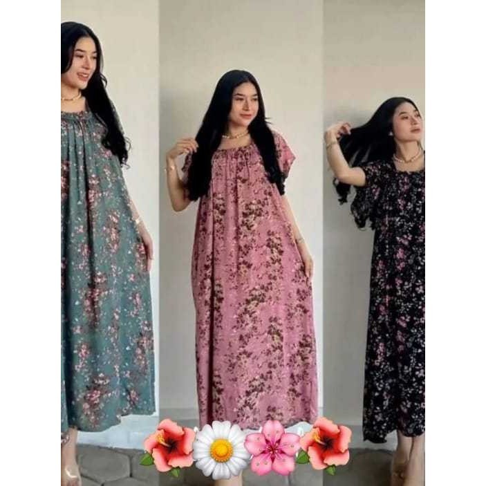 Jual DASTER FANIYA MEWAH KATUN RAYON MOTIF BUNGA SAKURA TERBARU DRESS ...