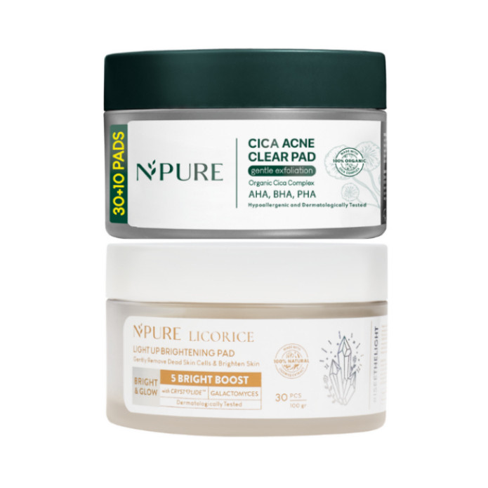Jual NPURE BUNDLING EXFOLIATING CICA ACNE CLEAR PAD - LICORICE LIGHT UP ...