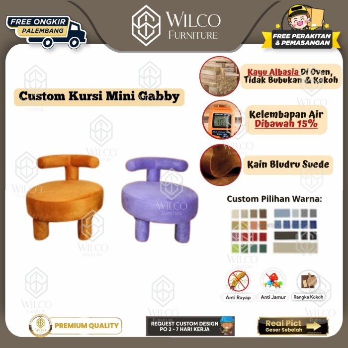 Jual Custom Kursi Bludru Mini Gabby | Custom Kursi Anak Minimalis ...