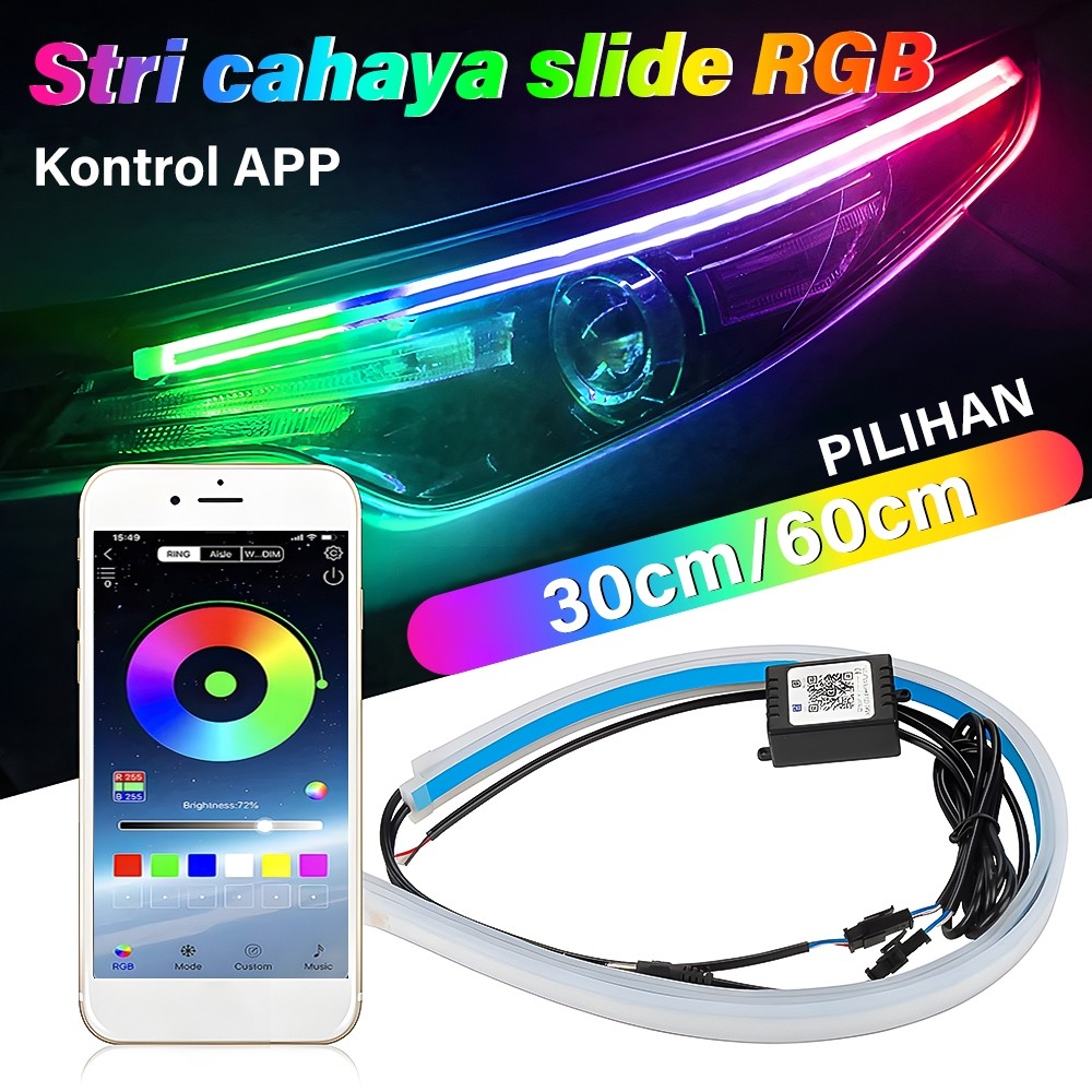 Jual RB Mobil DRL Maxmoto RGB LED Lampu Alis Hubungkan Aplikasi Android/iOS Lampu Selamat Datang ...