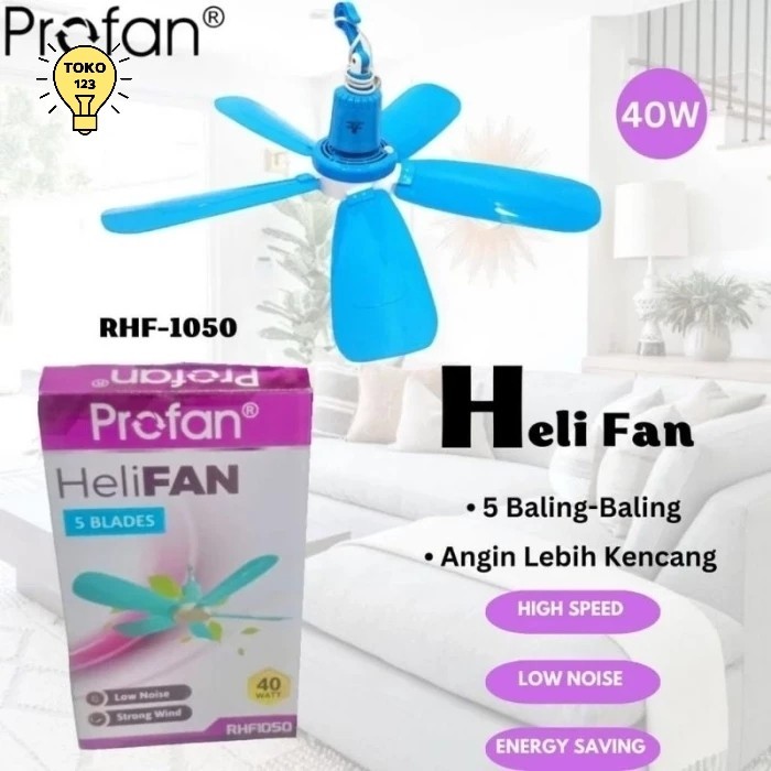 Jual Kipas Angin Baling Baling 5 Daun 40W 1050mm HELIFAN PROFAN RHF1050 ...
