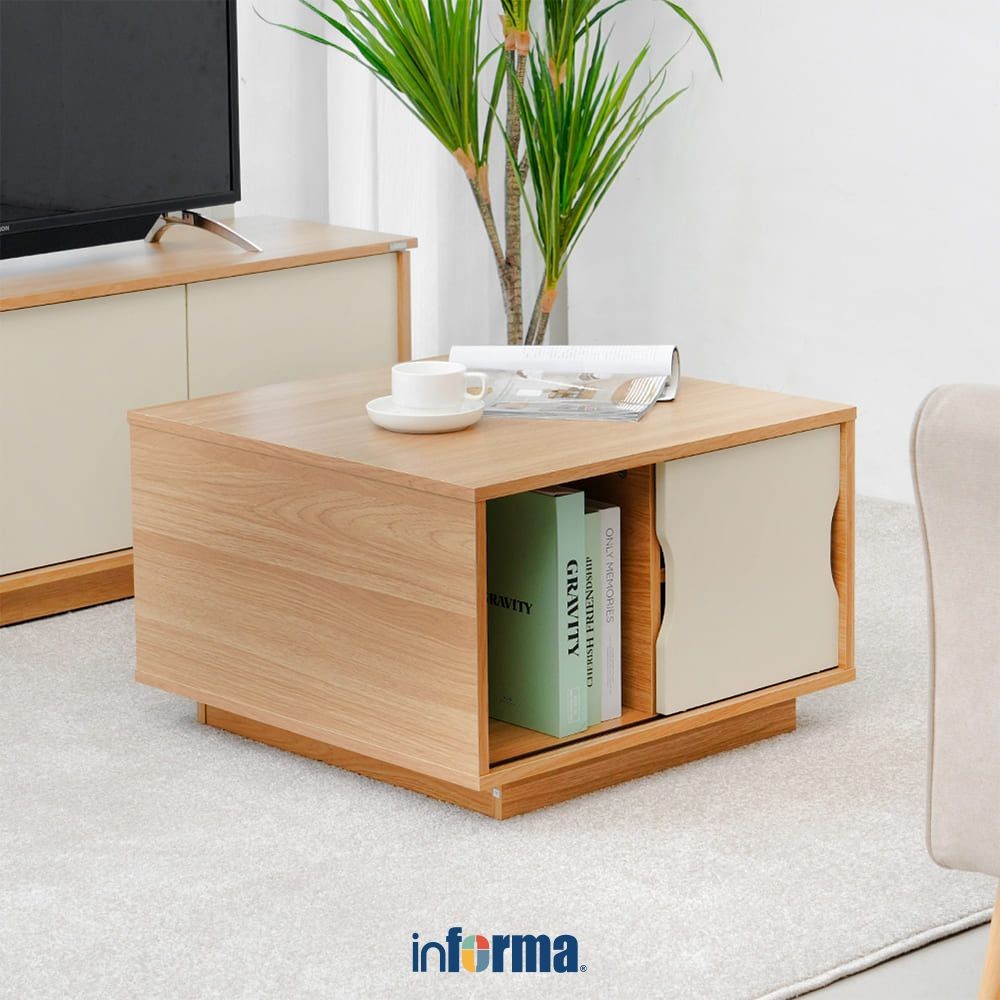 Jual Informa Jena Meja Tamu Square Euro Oak - Krem Beige Coffee Table ...