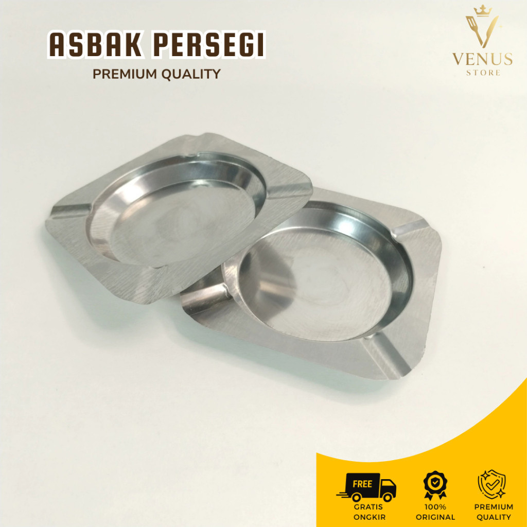 Jual LuxKitchen - Asbak Rokok Stainless Besi Persegi/Tempat Abu Rokok ...