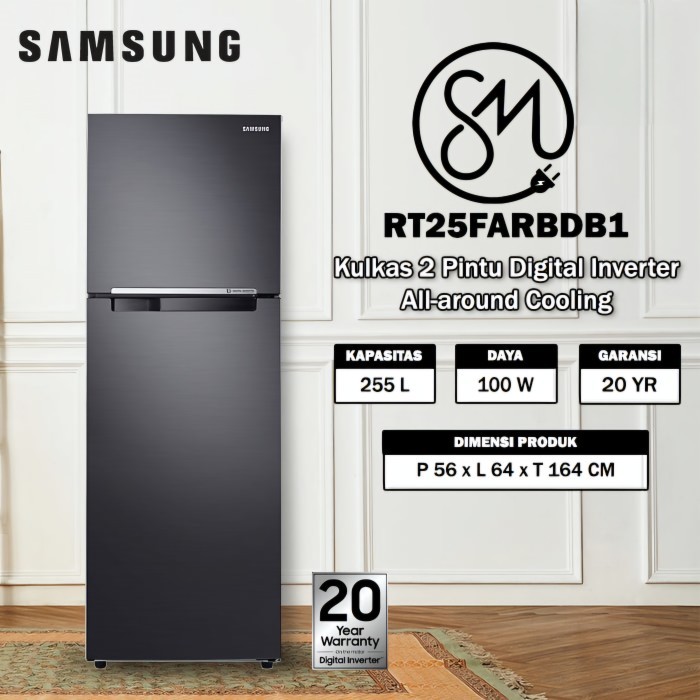 Jual Kulkas Samsung RT25FARBDB1 2 pintu RT25 255 L Digital Inverter No Frost | Shopee Indonesia