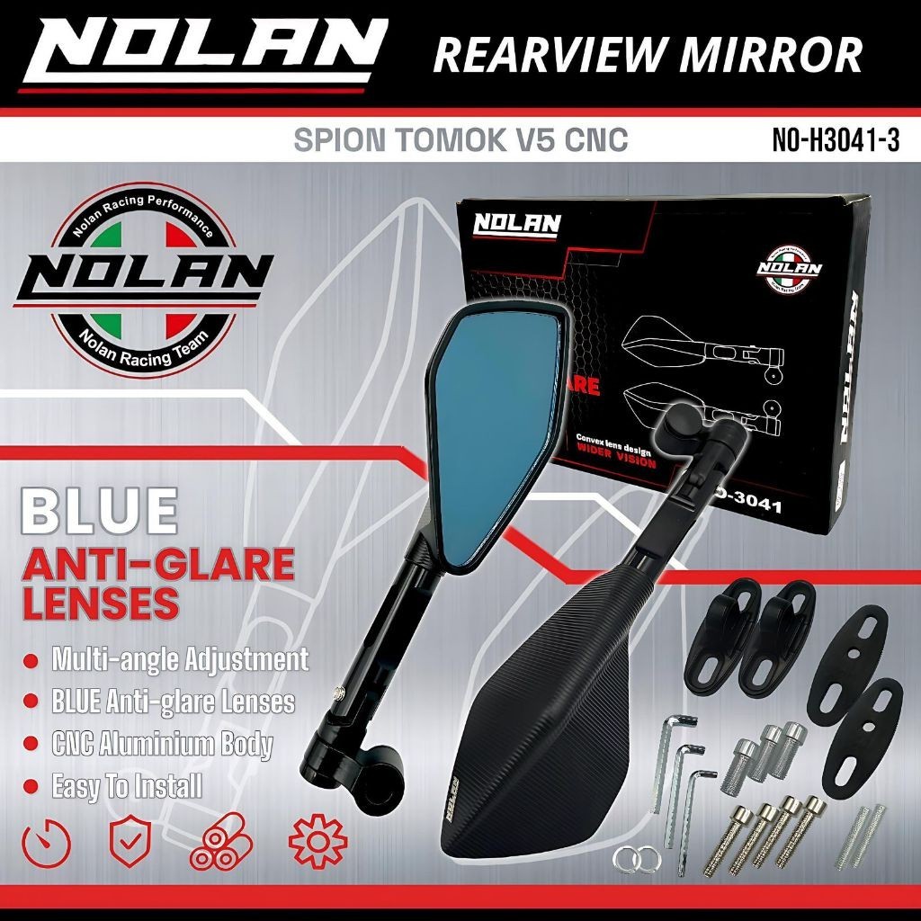 Jual Spion NOLAN Tomok V5 Full Aluminium CNC Blue Glass fsa | Shopee ...