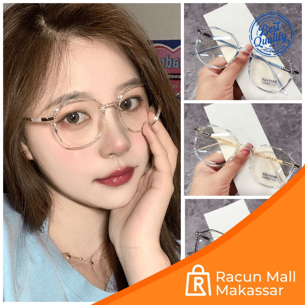 Jual PL-AR012 Kacamata Anti Radiasi Wanita /Kacamata Stylish Lucu Bulat/ Kacamata | Shopee Indonesia