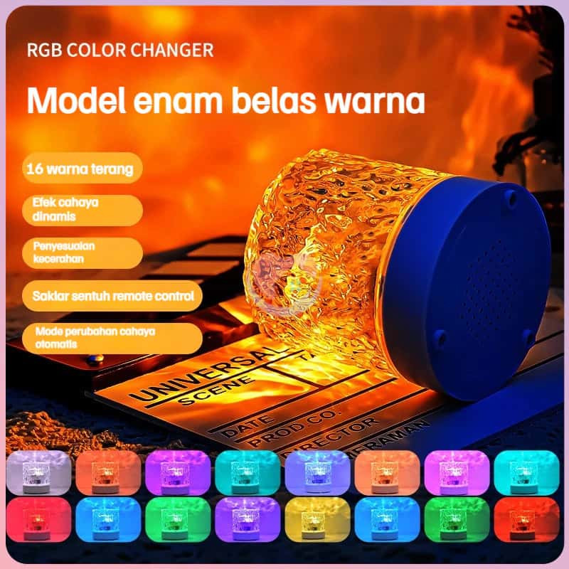 Jual lampu proyektor aurora glow lamp kotak / lampu tidur RGB remot ...