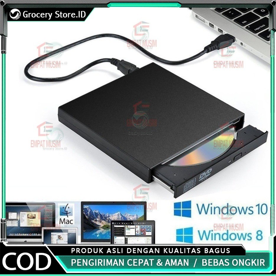Jual External DVD Drive Slim Portable Optical Drive Writer DVD/CD/VCD ...
