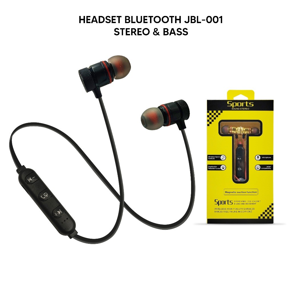 Jual Earphone Headset bluetooth Stereo J-B-L 001 wireles connect ...