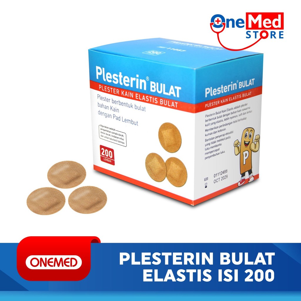 Jual ONEMED Plesterin Bulat Elastis Box Isi 200pcs - Plester Kain ...